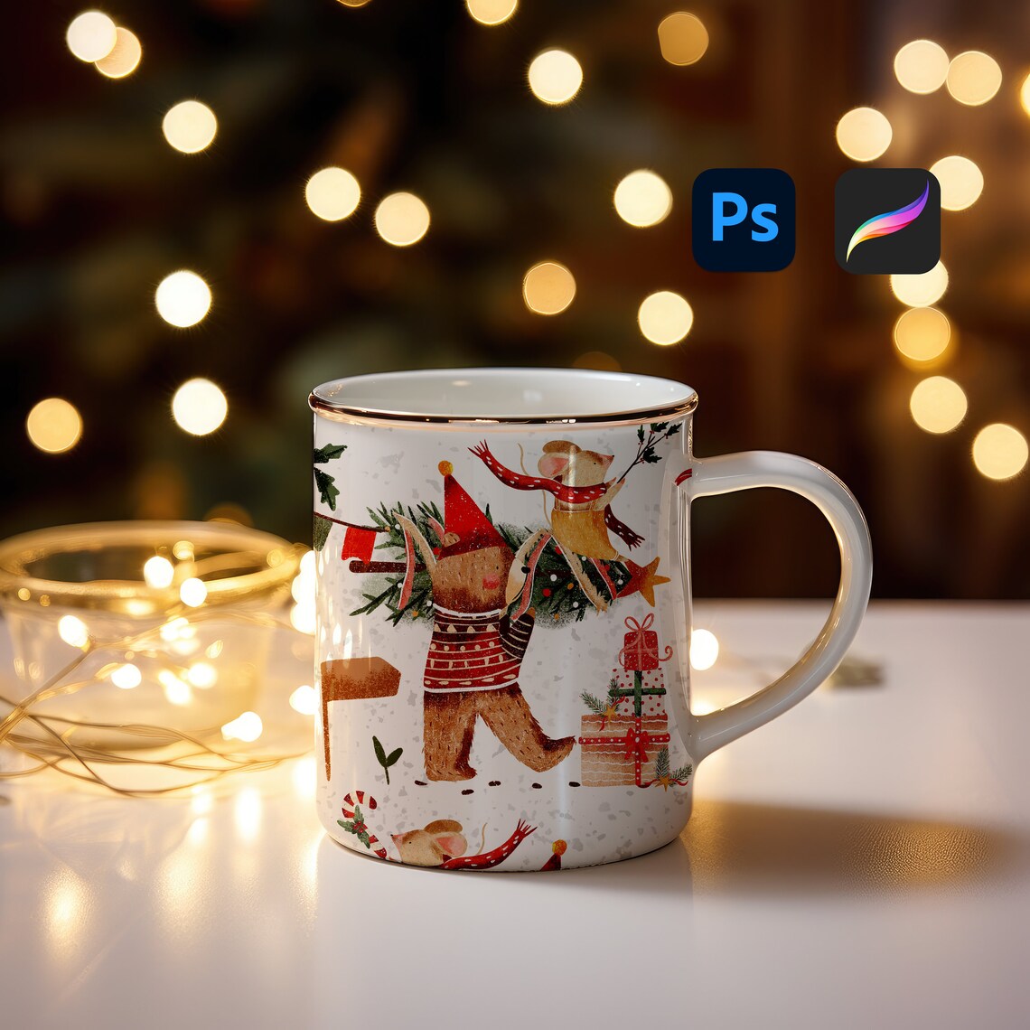 Seamless Pattern Christmas Mug Mockup – Claire Eddie Art